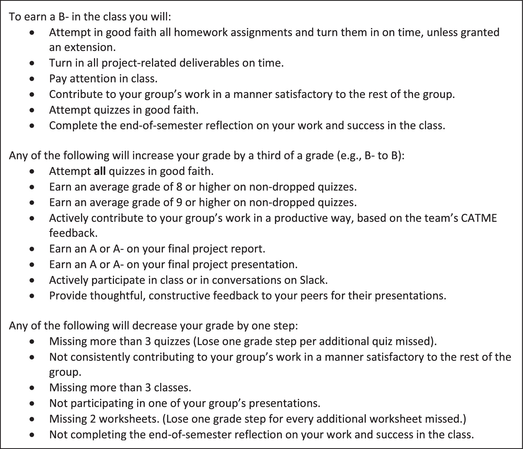 Adventures with Grading Contracts in Operations Classes: A Preliminary ...